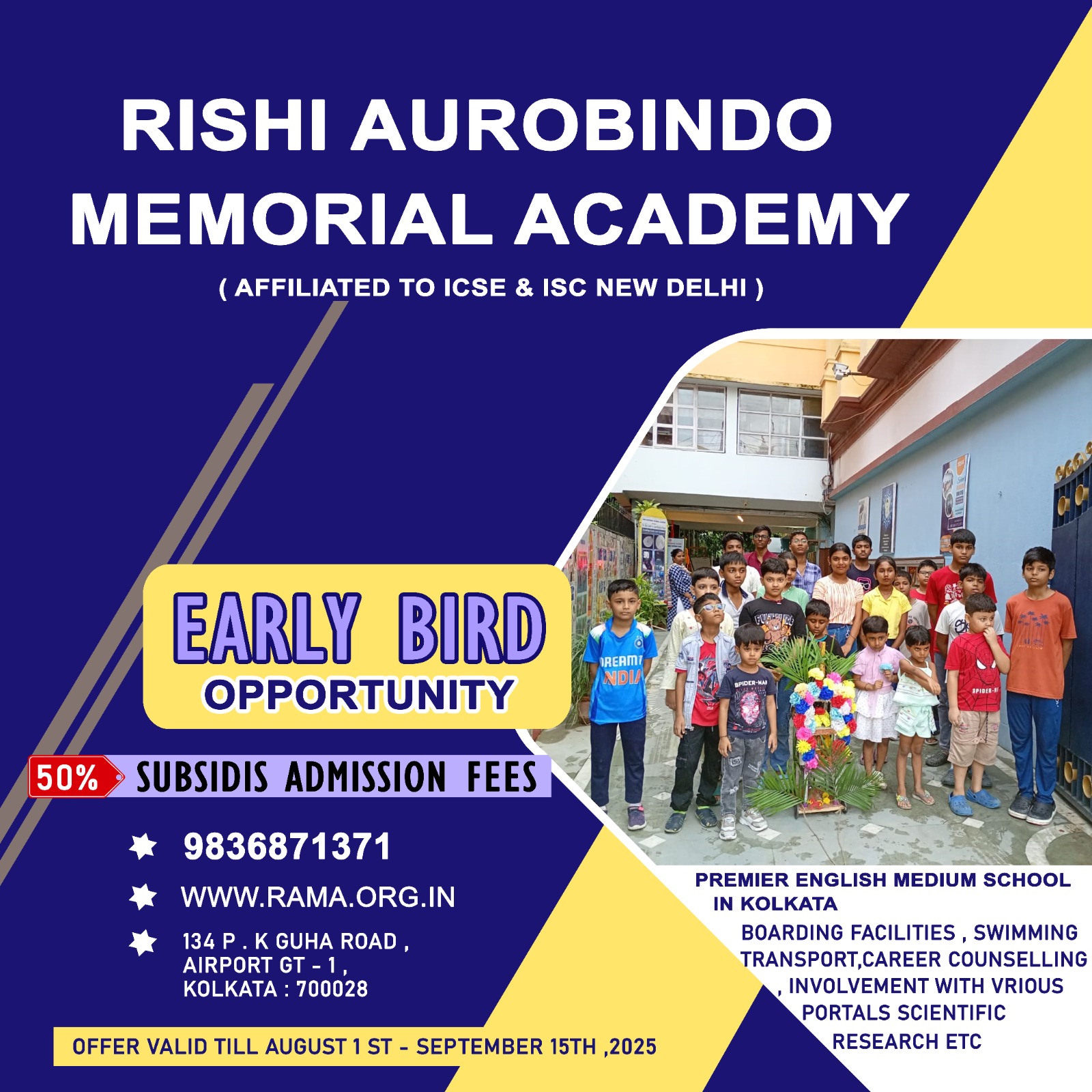 Rishi Aurobindo Memorial Academy, Dum Dum: Fees, Reviews, Admission 2026